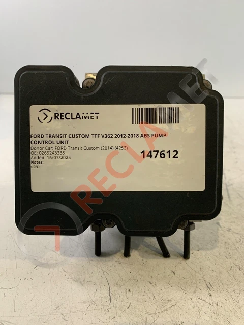 FORD TRANSIT CUSTOM Ttf V362 2012-2018 Abs Pump Control Unit 0265243335 ...