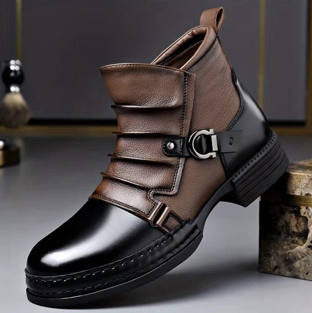 NEW RETRO BRITISH Mens Chelsea Boots Ankle Boots Pull On Zip Size 10.5 ...