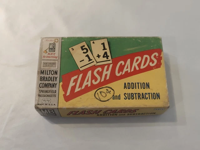 VINTAGE 1950S MILTON Bradley Addition & Subtraction Flash Cards ...