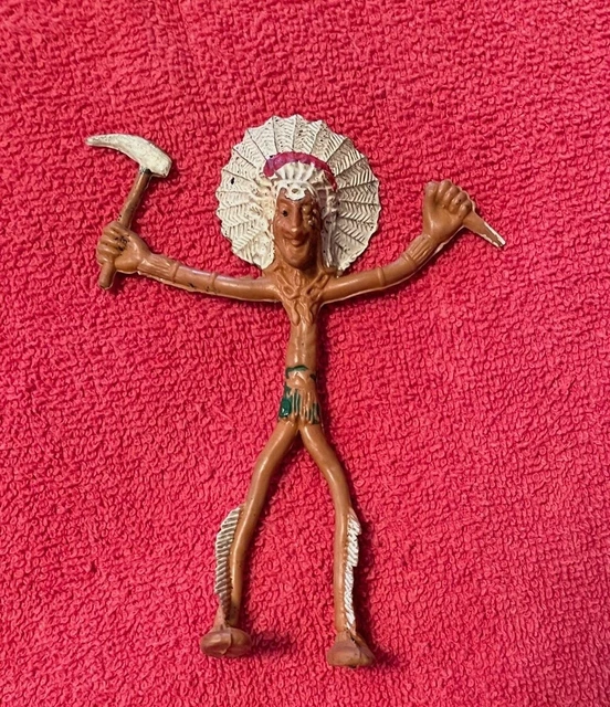 VINTAGE NATIVE AMERICAN Indian Rubber Wire Bendy, Bendable Toy - Hong ...
