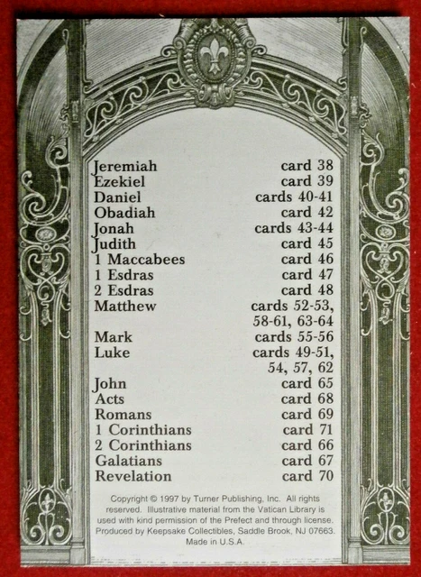 ART TREASURES OF THE VATICAN LIBRARY - Card #72 - Checklist - Turner ...