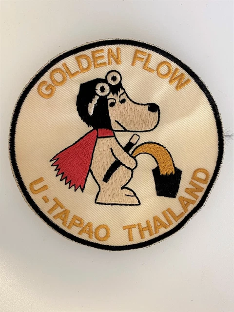 U.S. AIR FORCE SNOOPY Vietnam War GOLDEN FLOW Drug Test Cloth Patch £5. ...