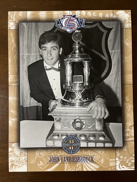 JOHN VANBIESBROUCK NEW York Rangers 75th Anniversary Hockey Photo Card ...
