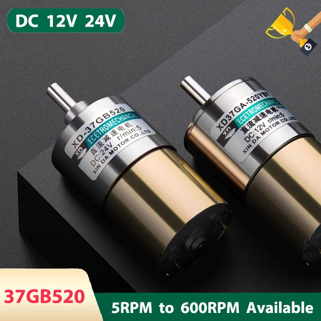 MICRO DC GEARED Motor 12V 24V Permanent Magnet Brushed Reversible Metal ...