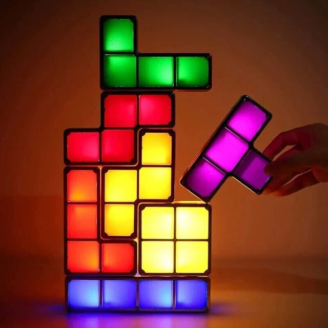 STACKABLE TETRIS STYLE LED Light - 7 Colour 3D Tangram Light USB- Free Shipping £19.99 - PicClick UK