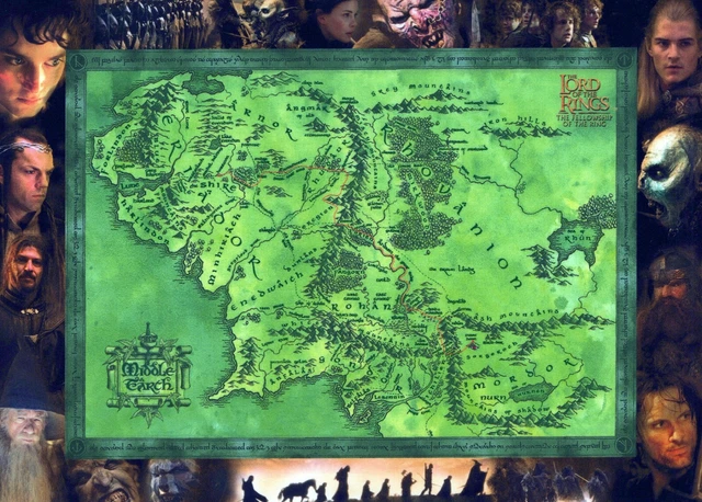 LORD OF THE Rings Movie Character Map UNP 4x6 Postcard £4.40 - PicClick UK