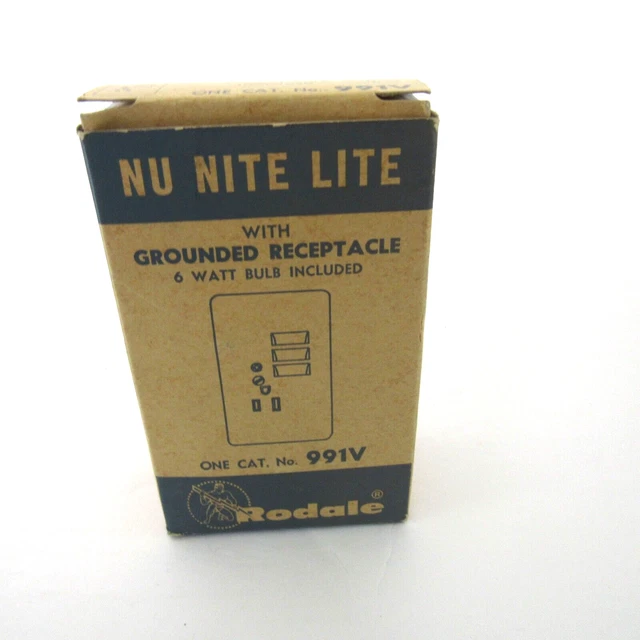 VINTAGE RODALE ELECTRICAL Wiring Device NU NITE LITE Grounded ...