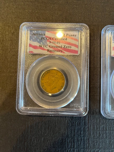WTC GROUND ZERO Recovery PCGS Certified 1950 and 1952 Jamaica Half ...