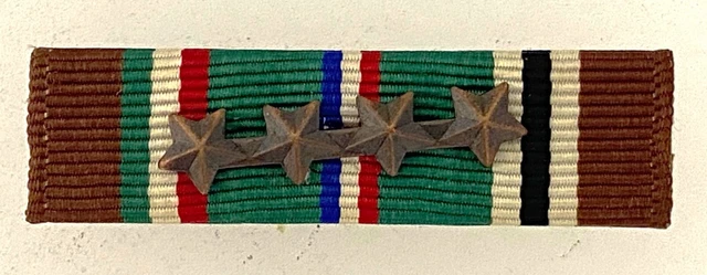 GENUINE WW2 U.S Army EUROPEAN CAMPAIGN medal ribbon bar NORMANDY 4 ...
