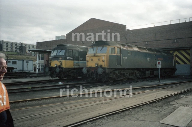 GATESHEAD DEPOT CLASS 47 47706 & 47491 Lot of 2 35mm Colour Negatives ...