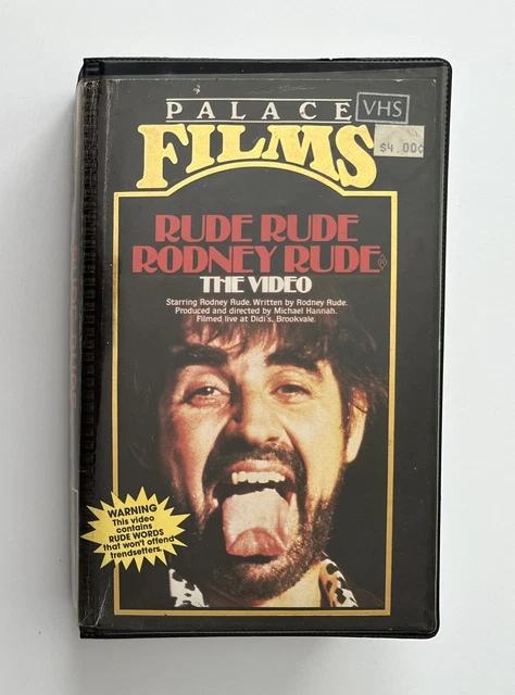 RUDE RUDE RODNEY Rude - The Video [VHS] Palace Films Big Box Ex-Rental ...