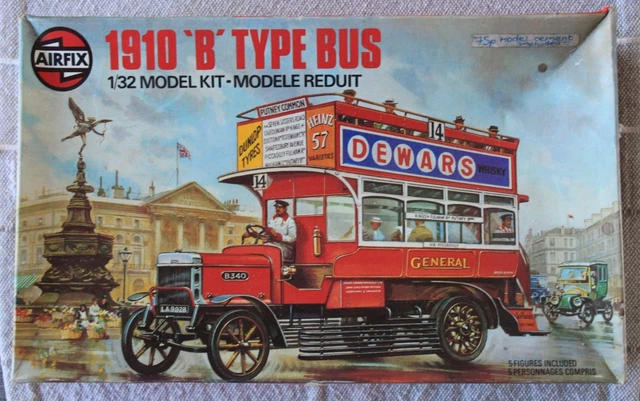 VINTAGE AIRFIX 1/32 Scale 1910 ‘B’ Type Bus - Series 6 (Model Kit 06443 ...
