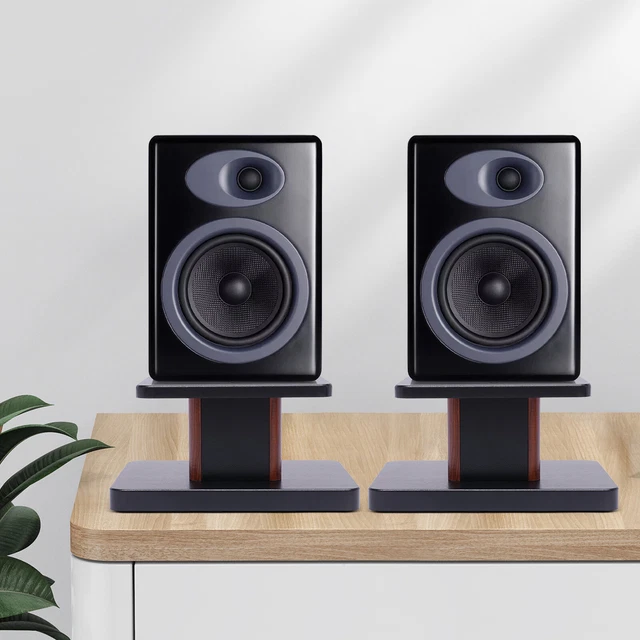 2 COMPUTER HOLDERS Bookshelf Desktop Speaker Stand Studio Monitor ...