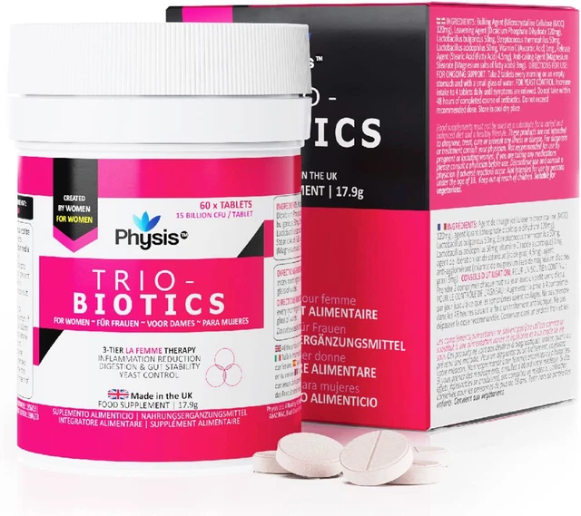 PHYSIS ORAL PROBIOTICS for Women | 60 Tablets | Thrush, Cystitis, UTI ...