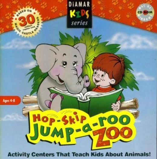 HOP-SKIP JUMP-A-ROO ZOO PC MAC CD-ROM teach children animal vocabulary ...