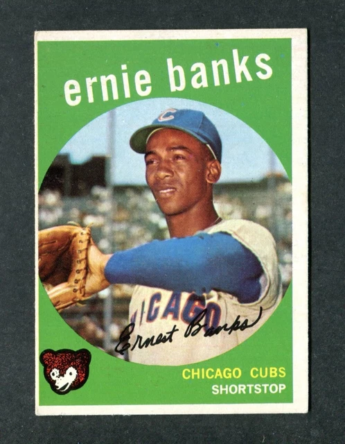 CARTE DE BASEBALL vintage Ernie Banks "Mr. Cub" Chicago Cubs 1959 Topps ...