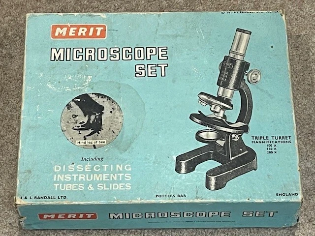 VINTAGE MERIT MICROSCOPE Set 1960s - Complete Set in Very Good ...