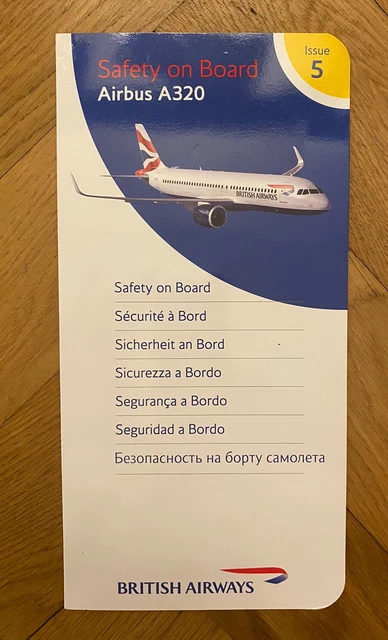 BRITISH AIRWAYS AIRBUS A320 BA Airlines Safety Card Sicherheitskarte ...