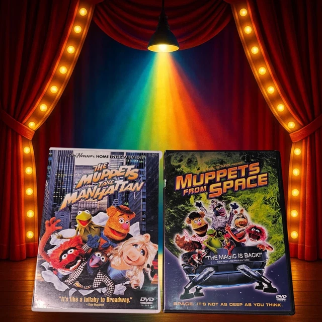 MUPPETS DVD LOT (2) The Muppets Take Manhattan + Muppets From Space Jim ...