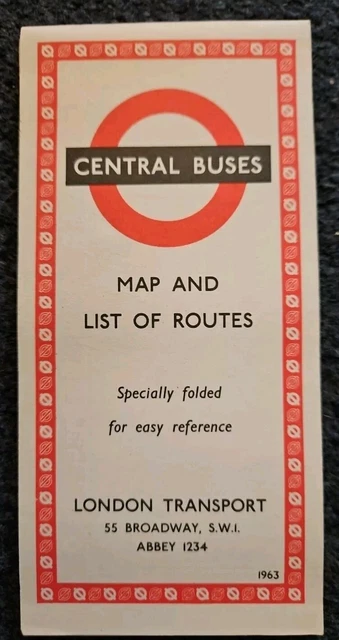 LONDON TRANSPORT BUS Map. Central Area. 1963. JM £2.99 - PicClick UK