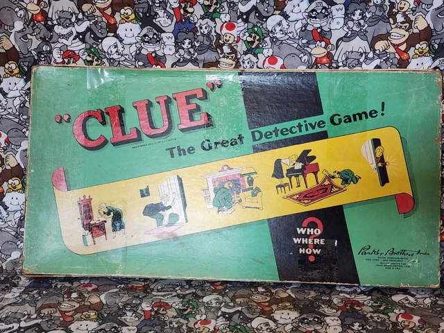 CLUE BOARD GAME Parker Bros 1949 The Great Detective Game Vintage ...