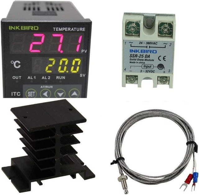 INKBIRD TEMPERATURE CONTROLLER PID ITC-100VH K-Type Thermocouple SSR ...