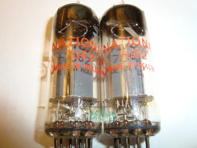 PAIR 7062 TUBES, By Philips, Long Life Replace 12AT7, Pinched Waist ...