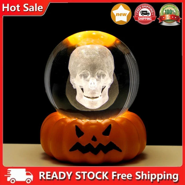 3D CRYSTAL BALL Pumpkin Base Galaxy Crystal Ball Lamp Halloween Party ...