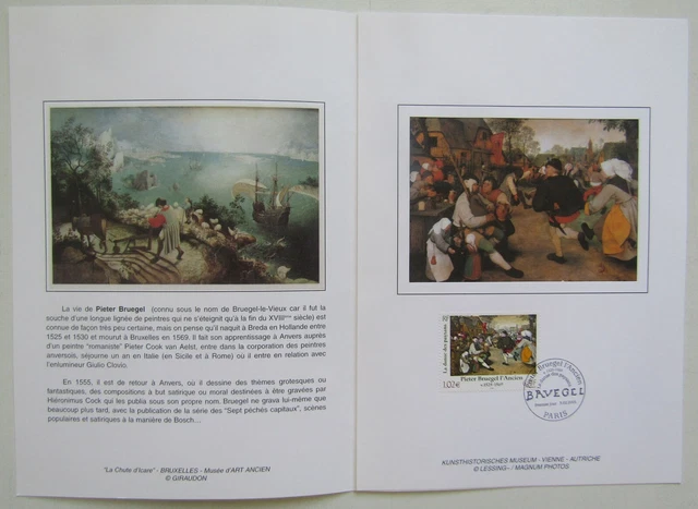 ENCART PHILATÉLIQUE 2001 Tableau Pieter Bruegel l'Ancien Peintre EUR 20 ... ENCART PHILATÉLIQUE 2001 Tableau Pieter Bruegel l'Ancien Peintre EUR 20 ...