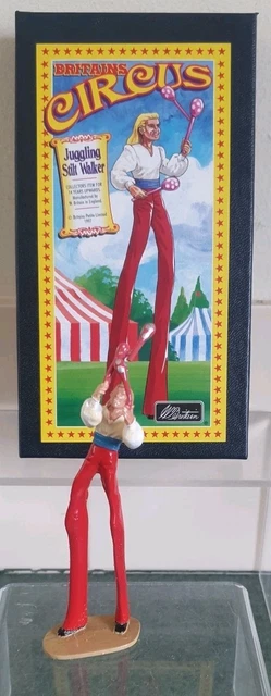 BRITAINS 8670 CIRCUS Juggling Stilt Walker Figure Mint Boxed Britains ...