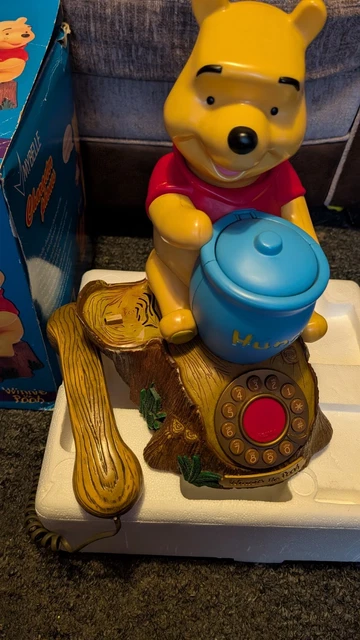 VINTAGE WINNIE THE Pooh & piglet Character Wired Phone boxed Mybelle ...