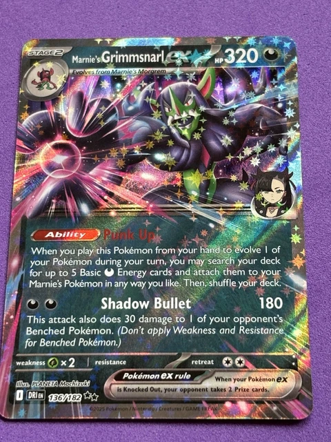 Pokémon Tcg Marnies Grimmsnarl Ex 136 182 Destined Rivals 9 44