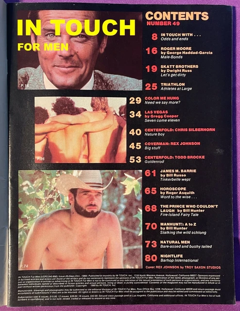 GAY: VTG 1980 Sexy Male Beefcake Physique Mag IN TOUCH FOR MEN #49 £8.03 - PicClick UK