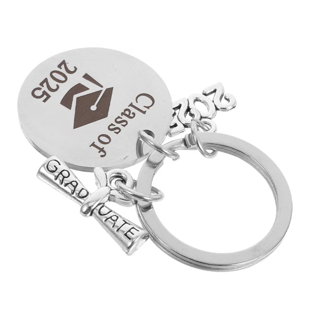 CLASS OF 2025 Graduation Keychain 25mm Stainless Steel Key Ring ...