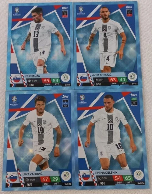 TOPPS MATCH ATTAX Uefa Euro 2024 - Bundle 4 Blue Crystal Parallel Cards ...
