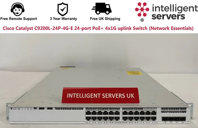 CISCO CATALYST C9200L-24P-4G switch uplink 24 porte PoE+ 4x1G (Network ...