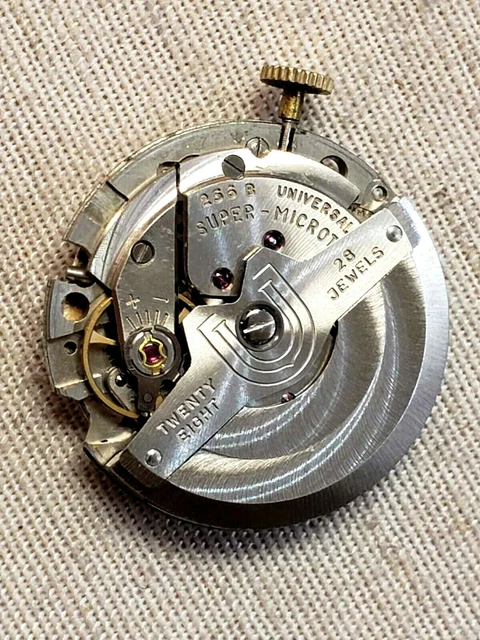 UNIVERSAL GENEVE MOVEMENT & Dial 28 Jewels Cal 256B Super Microtor ...