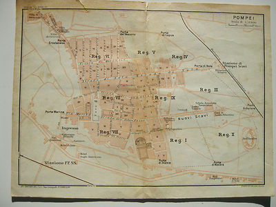 STAMPA ANTICA MAPPA PIANTA CARTA CAMPANIA SANTA MARIA CAPUA VETERE 1927 ...
