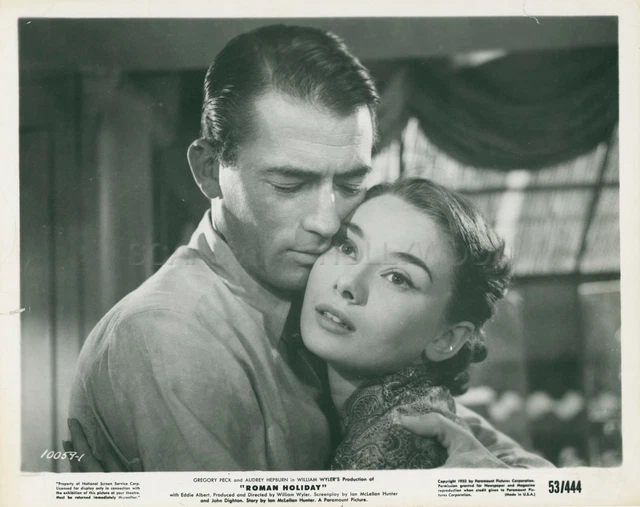 AUDREY HEPBURN GREGORY Peck Roman Holiday 1953 Vintage Photo Original ...