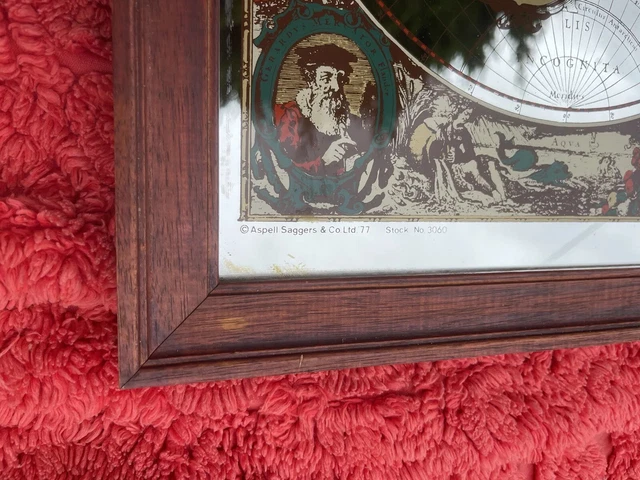 VINTAGE GENUINE ASPELL Saggers World Map Mirror Large £50.00 - PicClick UK