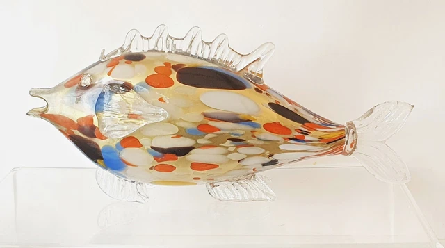SCARCE 14& NAZEING Glass 1970s Speckled Frigger Fish - Achille ...