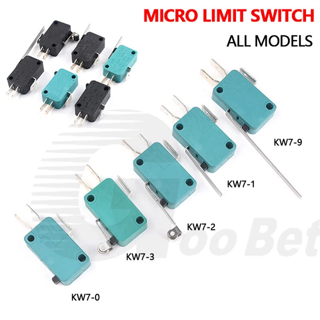 MICRO LIMIT SWITCH Hinge Roller Lever Router CNC 3D Printer NO NC SPDT 16A 250V £1.67 - PicClick UK
