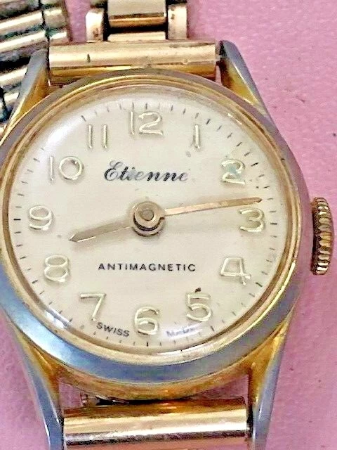 VINTAGE RARE SWISS Made Etienne Antimagnetic Mechanical Ladies Bracelet ...