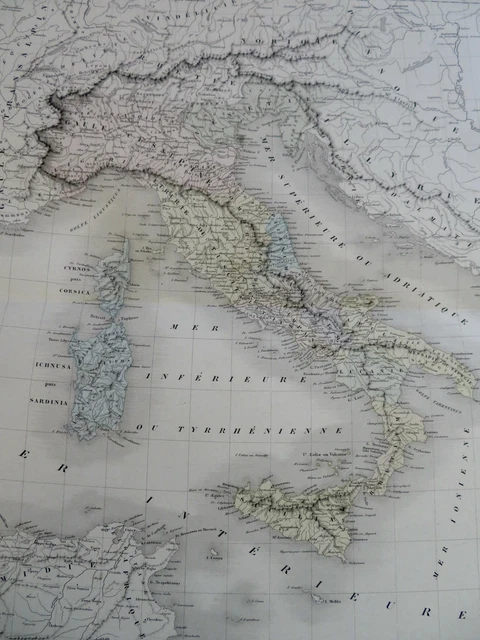 ANCIENT ITALY ETRUSCANS Romans Greek Colonies 1861 Tardieu large hand ...