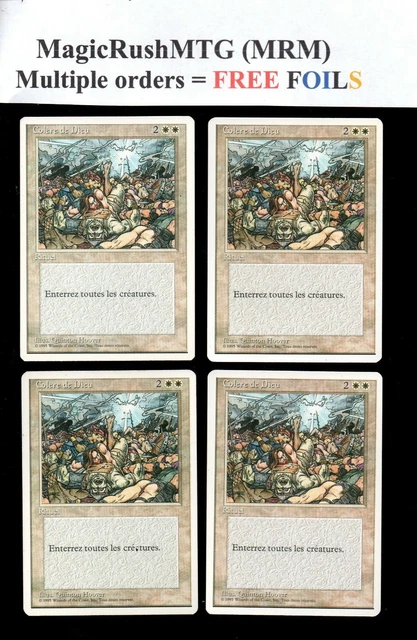 *MRM* FR/VF 4X Colère de dieu - Wrath of god MTG 4ED EUR 29,90 - PicClick IT