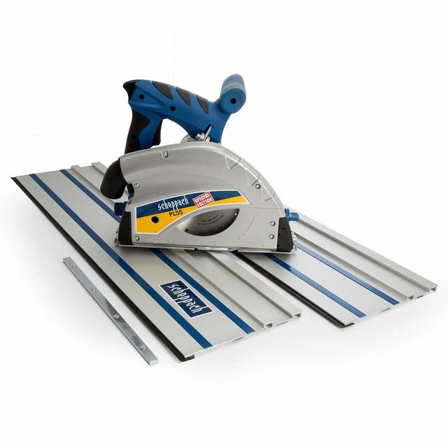 SCHEPPACH PL55 HIGH-PERFORMANCE Plunge Saw 1200W, 55mm Depth Guide Rail ...