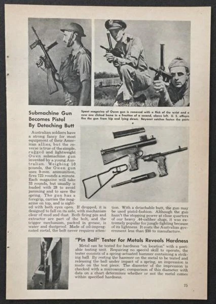 OWEN MACHINE CARBINE 1945 pictorial Australian Submachine Gun EUR 8,19 ...