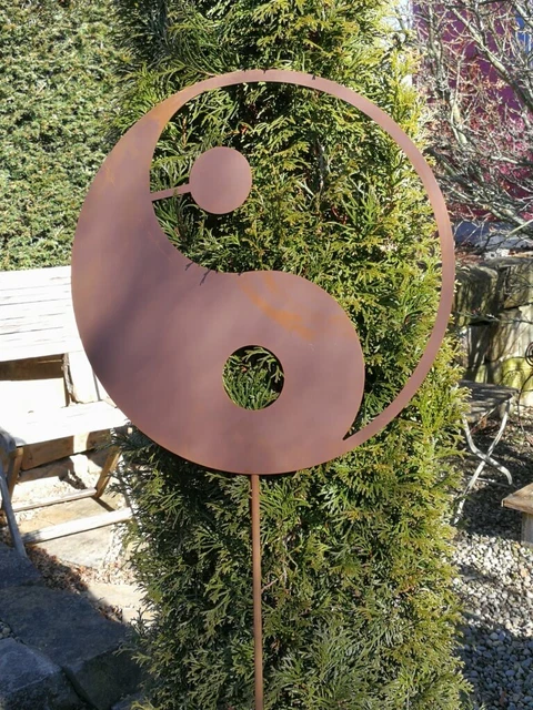 EDELROST GARTENSTECKER YIN Yang Rankstab Gartenstab Metall Rost ...