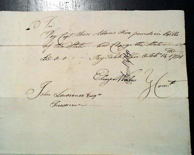 RARE 1781 STATE of Connecticut Revolutionary War Military Captain Pay ...