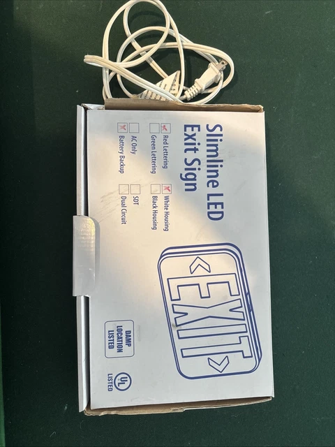 SLIMLINE LED EXIT Sign 120/277V Dual Voltage New Open Box £9.08 ...
